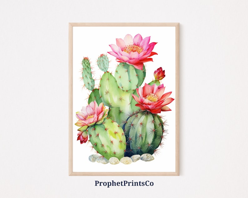 Watercolor Cactus Print | Plant Poster | Southwestern Green Art ...