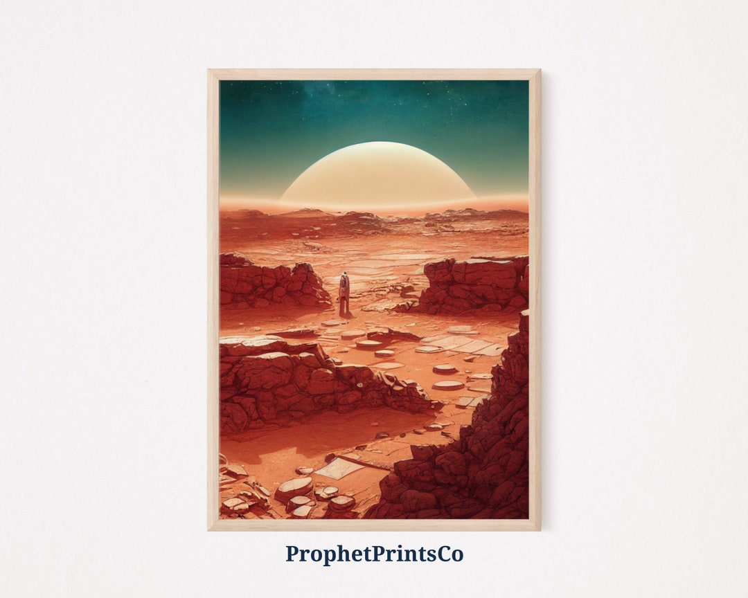 DIGITIAL DOWNLOAD Ancient Mars Ruins Poster Print | Anime Inspired Wall ...