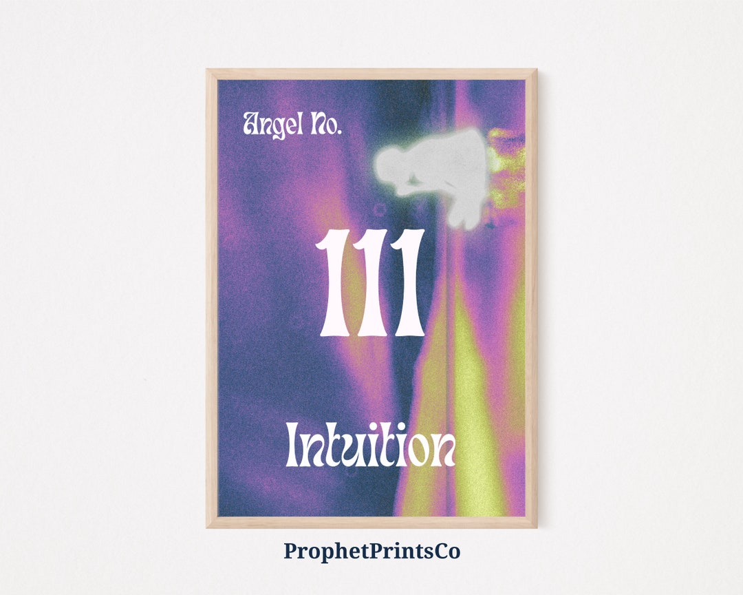 Angel Number 111 Poster Print | Positive Aura Wall Art | Colorful Cute ...