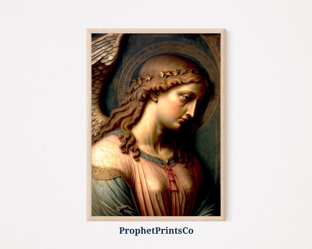 Vintage Angel Painting Poster Print | Catholic Religious Wall Art ...