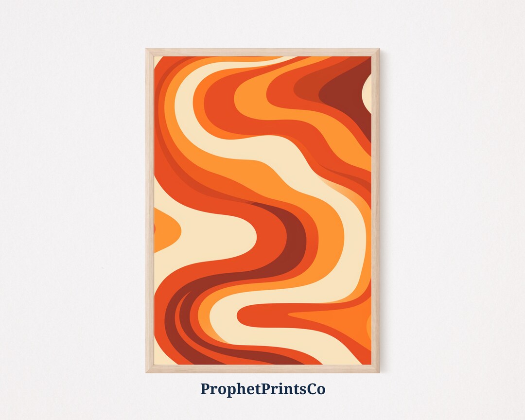 70S Abstract Decor | Vintage Home Decor | Retro Groovy Digital Art ...