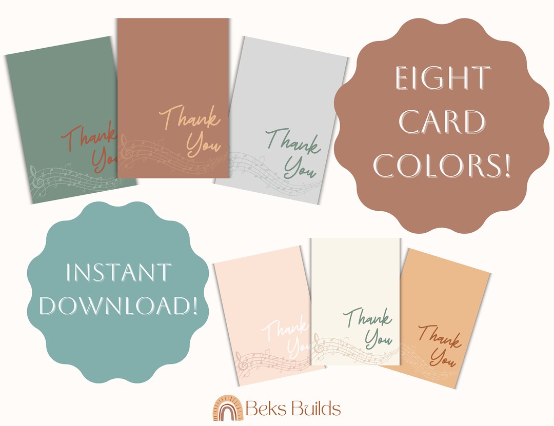 Musical Thank You Cards, Orchestra Gift, Classical Music Gift, Violin ...