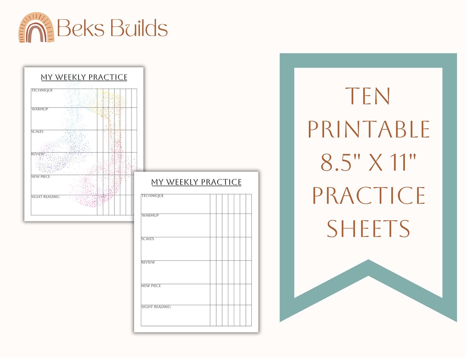 10 Practice Chart Bundle, Violin Practice Sheet, Daily Music Practice ...