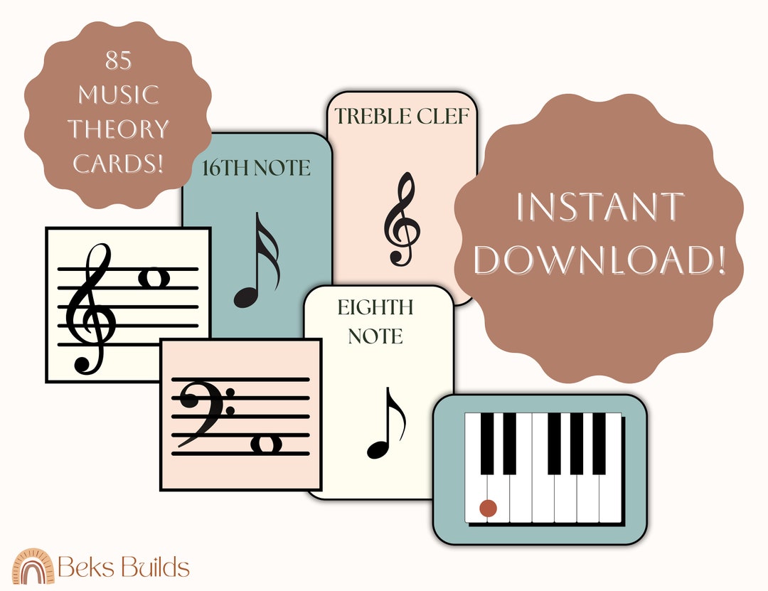 Music Flashcard Bundle, Orchestra Theory, Theory Printable, Note ...