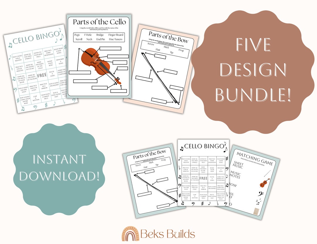 Cello Practice Game Bundle, Beginner Student Activity (PDF Pattern) - Etsy