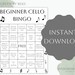 Cello Bingo Game // Cello Practice Printable // Fun Cello Practice ...