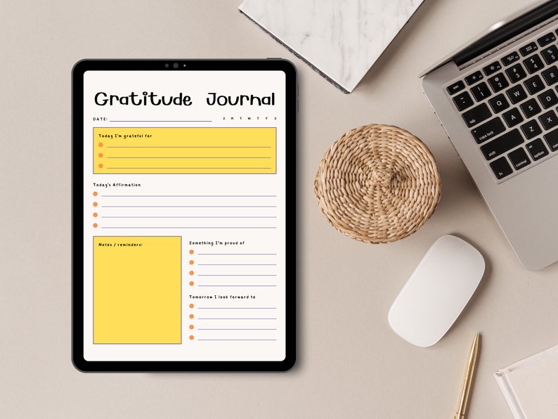Daily Gratitude Journal Undated Journal Digital Download & - Etsy