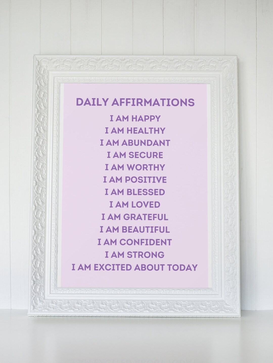 Daily Affirmations Wall Art Printable Daily Affirmations Poster Self ...
