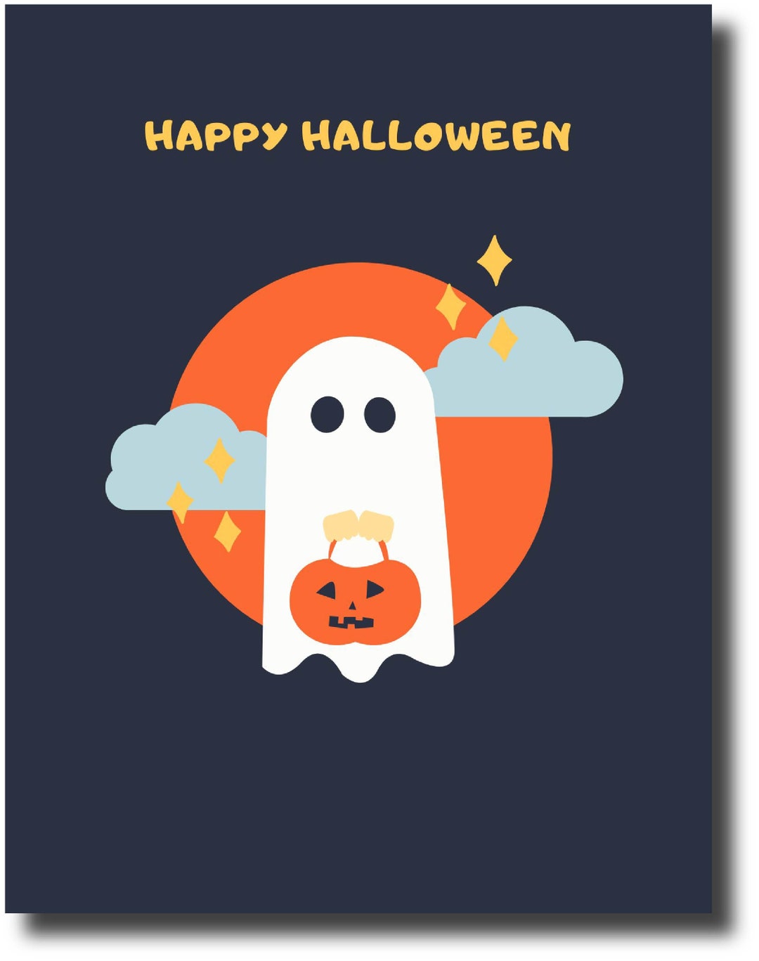 Halloween Printable Ghost Halloween Printable Card Etc. - Etsy