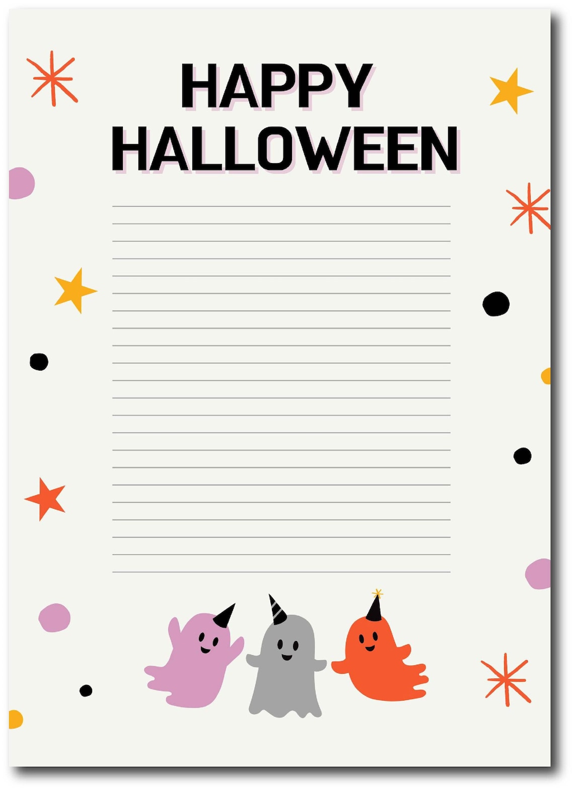 Halloween Printable, Halloween Notes Printable, Halloween Ghost ...