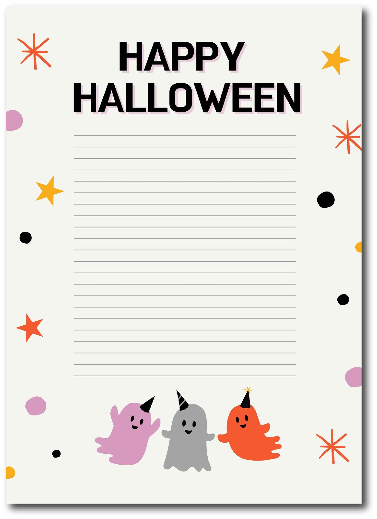 Halloween Printable, Halloween Notes Printable, Halloween Ghost ...