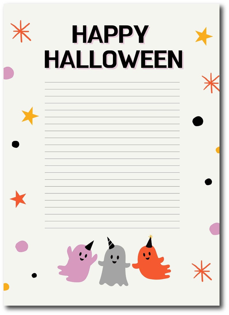 Halloween Printable, Halloween Notes Printable, Halloween Ghost ...