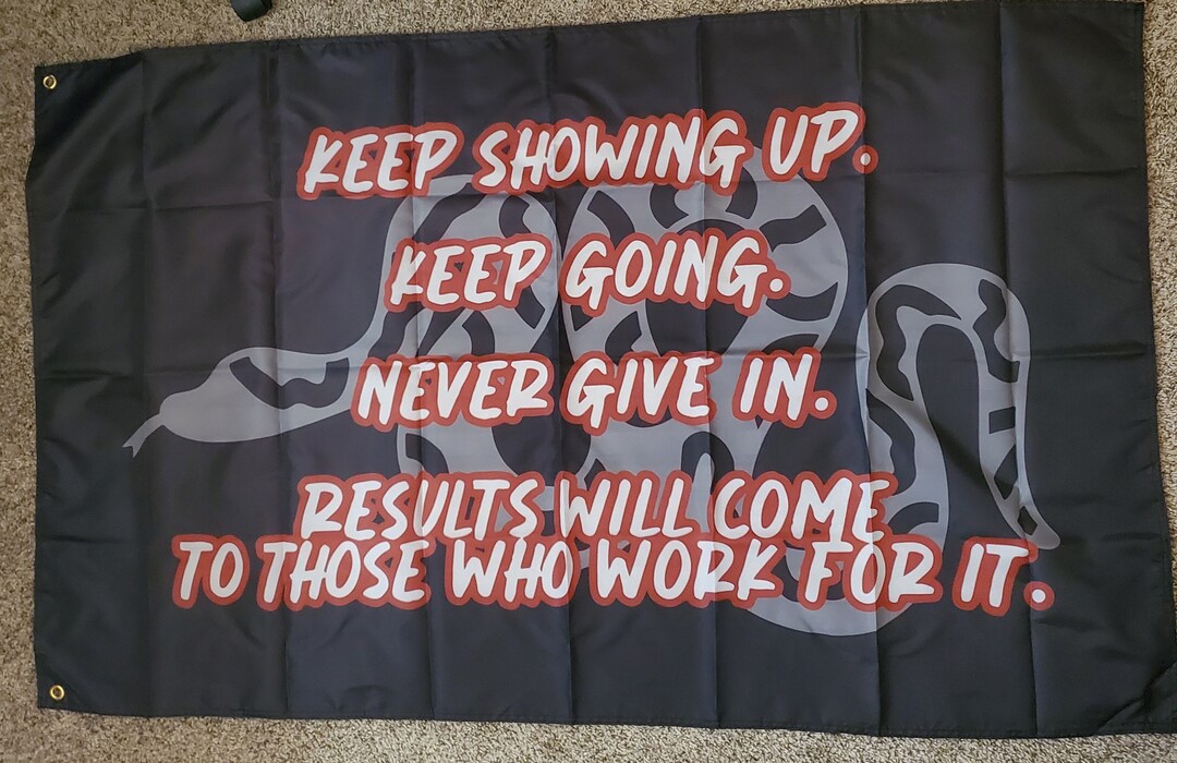 Never Give up Motivational Gym Flag - Etsy
