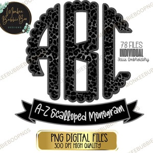 Leopard Print Monogram, Pack, Faux Embroidery, Monogram Alphabet Pack ...