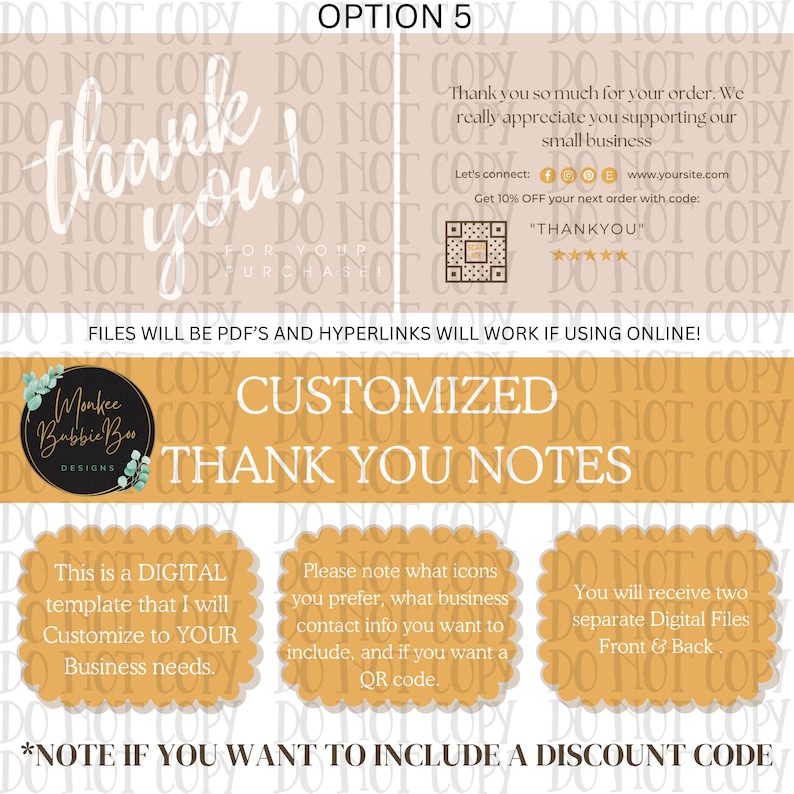 Printable Thank You Card, Thank You Card, Personalized Package Inserts ...