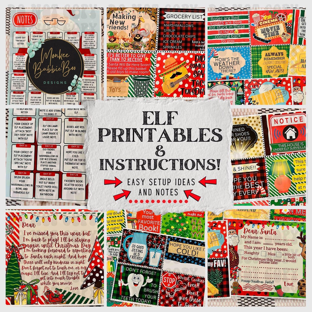 Printable Elf Kit, Elf Activities, Instructions, Ef Notes, Elf Arrival ...