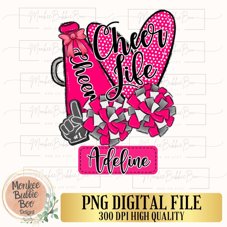 PERSONALIZED Cheer Life PNG, Cheerleader Pngs, Cheerleader Sublimation ...