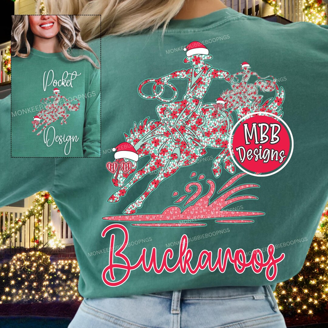 Preppy Floral Buckaroos PNG, Preppy Football Mascot Shirt Design, Team ...