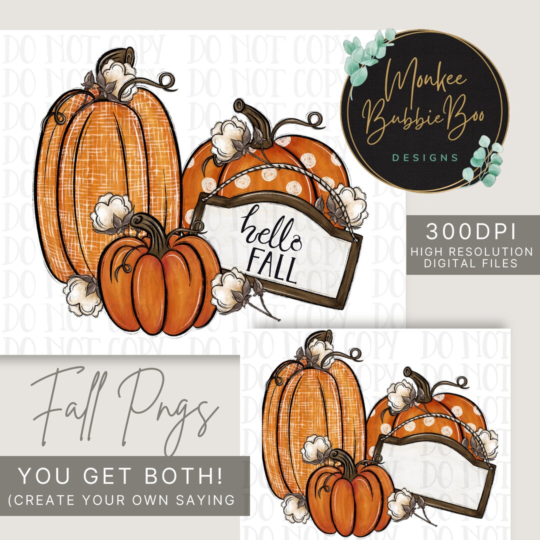 Pumpkin PNG, Fall Png, Thanksgiving Png, Hello Fall PNG, Cute Pumpkin ...