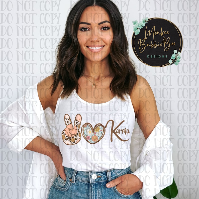 Peace Love Karma Karma PNG Sassy Png Funny Retro Pngs - Etsy