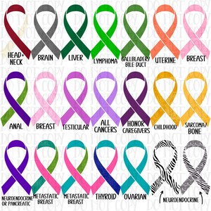 Awareness Ribbon Bundle PNG, Cancer Awareness Png, Cancer Awareness ...
