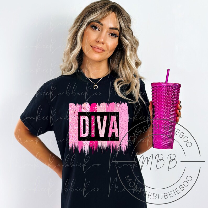 Diva PNG, Diva, Sassy Sublimation, Glitter Brushstrokes, Queen, Diva ...