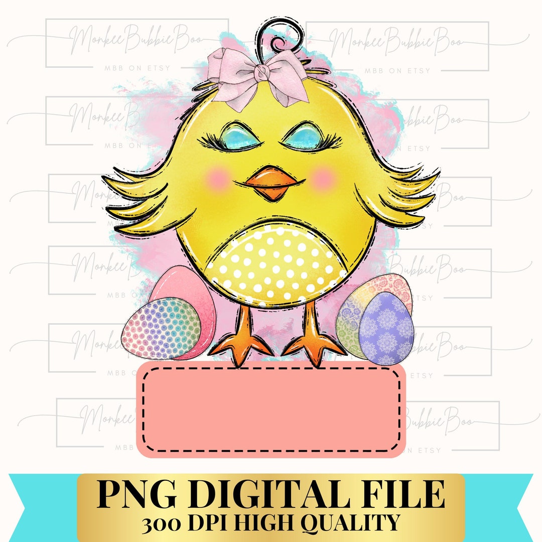 Easter Chick Name Banner PNG, Easter Png, Easter Sublimation, Happy ...