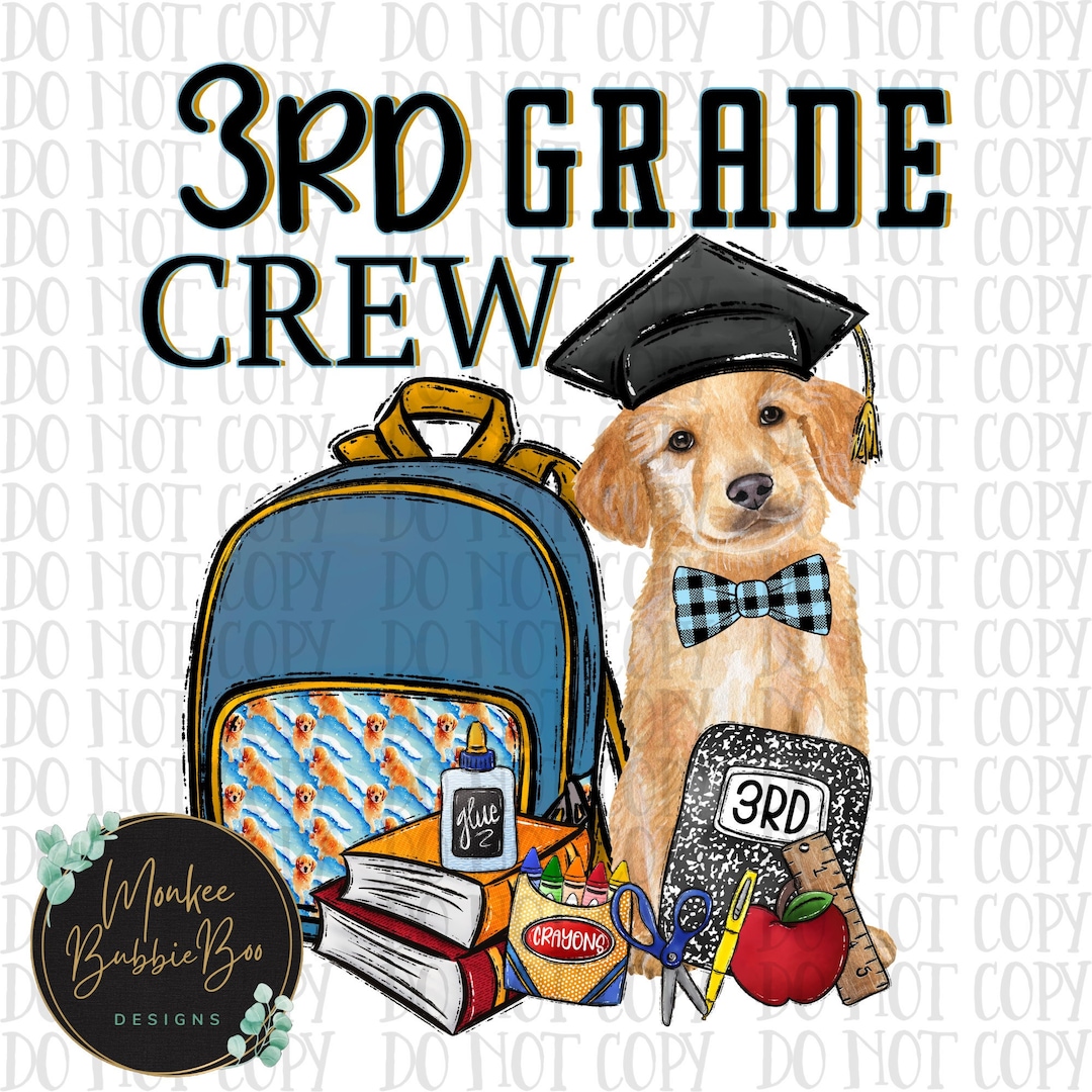 3rd Grade PNG, School Sublimation Design, School Png, Back to School ...