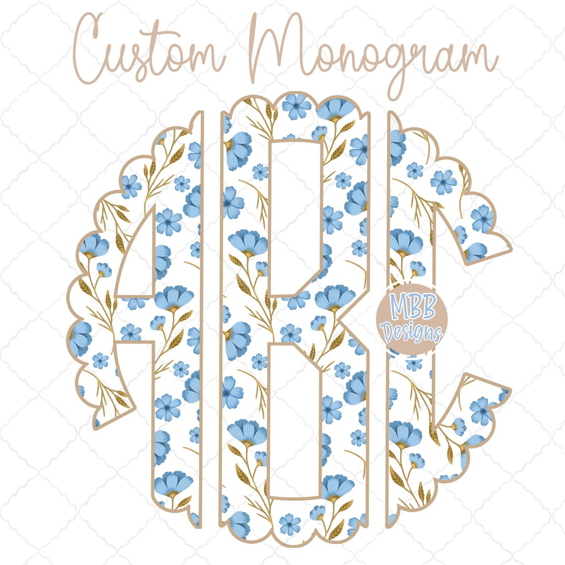 Preppy Grand Millennial Monogram, Custom Monogram, Monogram, Preppy ...