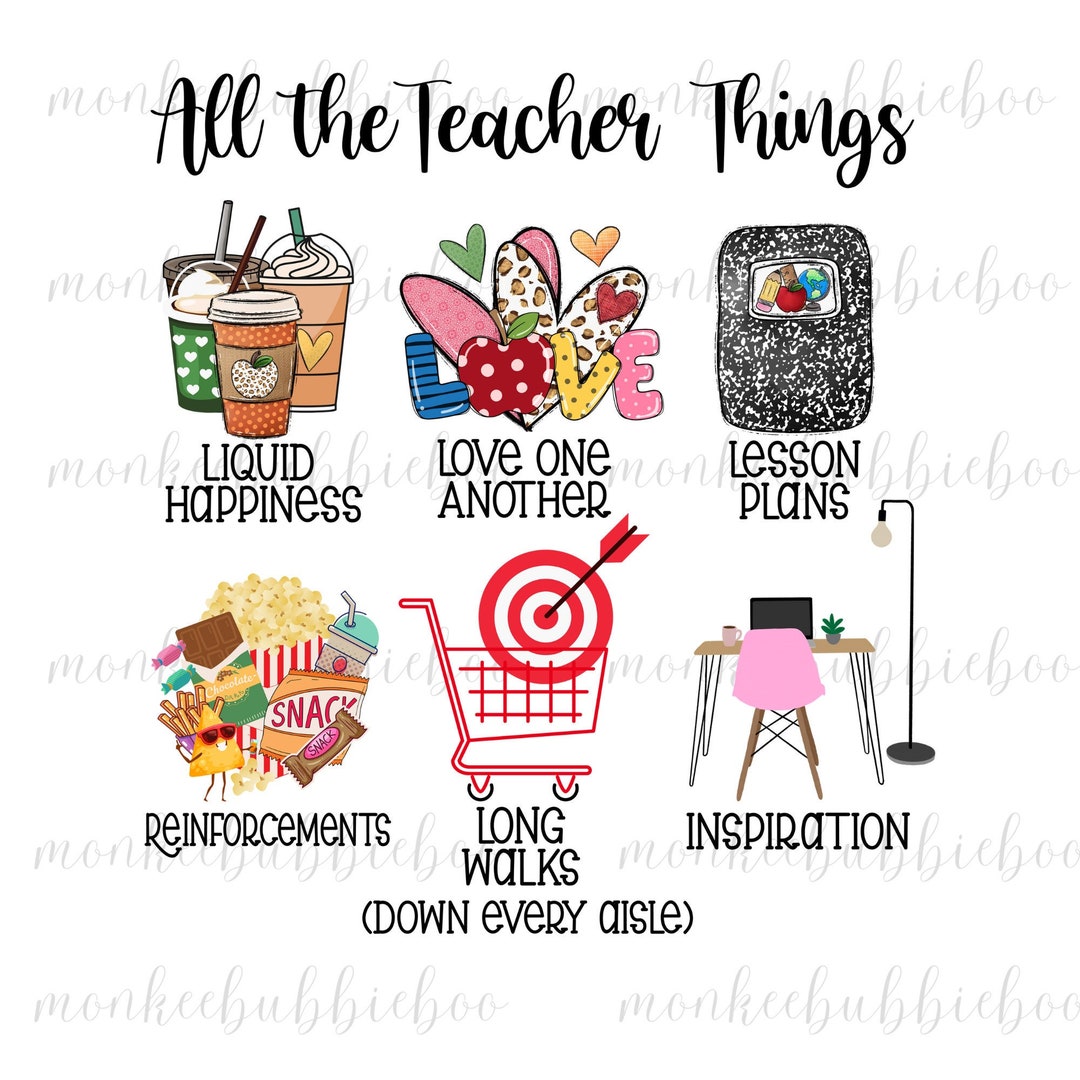 All the Teacher Things PNG, Teacher Pngs, Teacher Sublimation, School ...