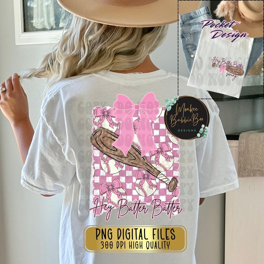 Preppy Baseball PNG, Hey Batter Batter, Coquette Baseball, Baseball ...