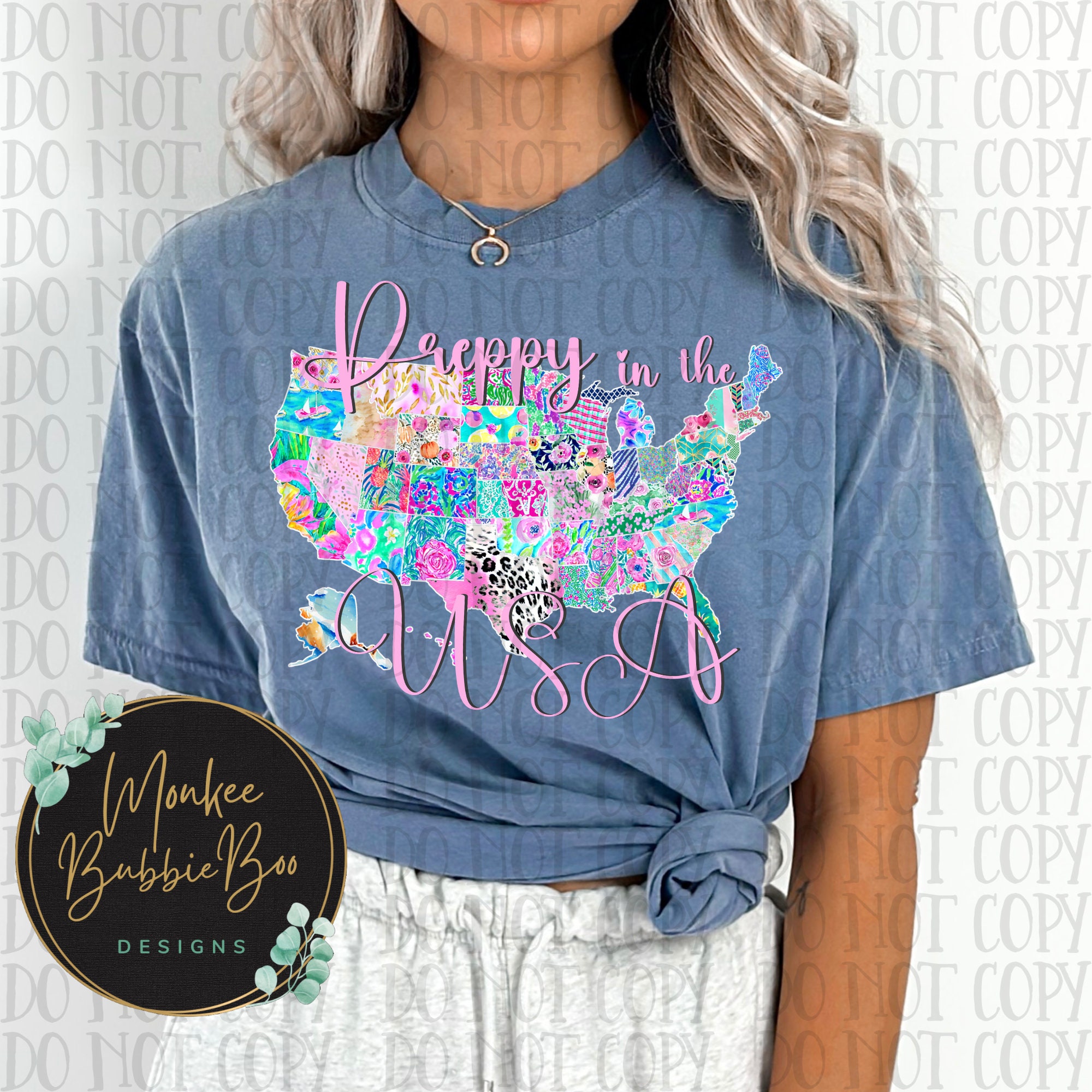 Preppy in the USA PNG, Preppy Shirt Design, July 4th Png, Independence ...