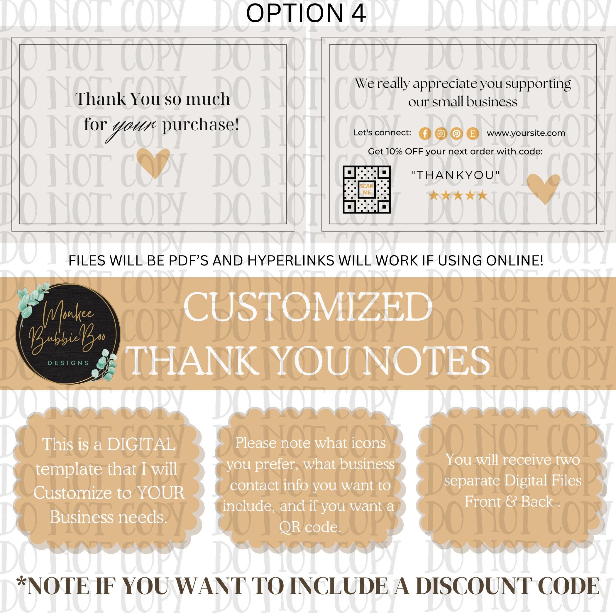 Printable Thank You Card, Thank You Card, Personalized Package Inserts ...