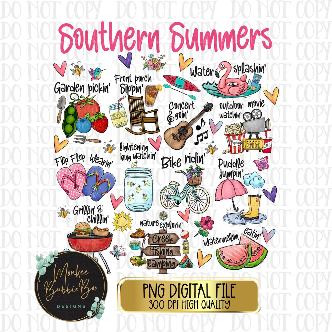 Southern Summers Png, Southern Sublimation, Summer Png, Sweet Tea ...