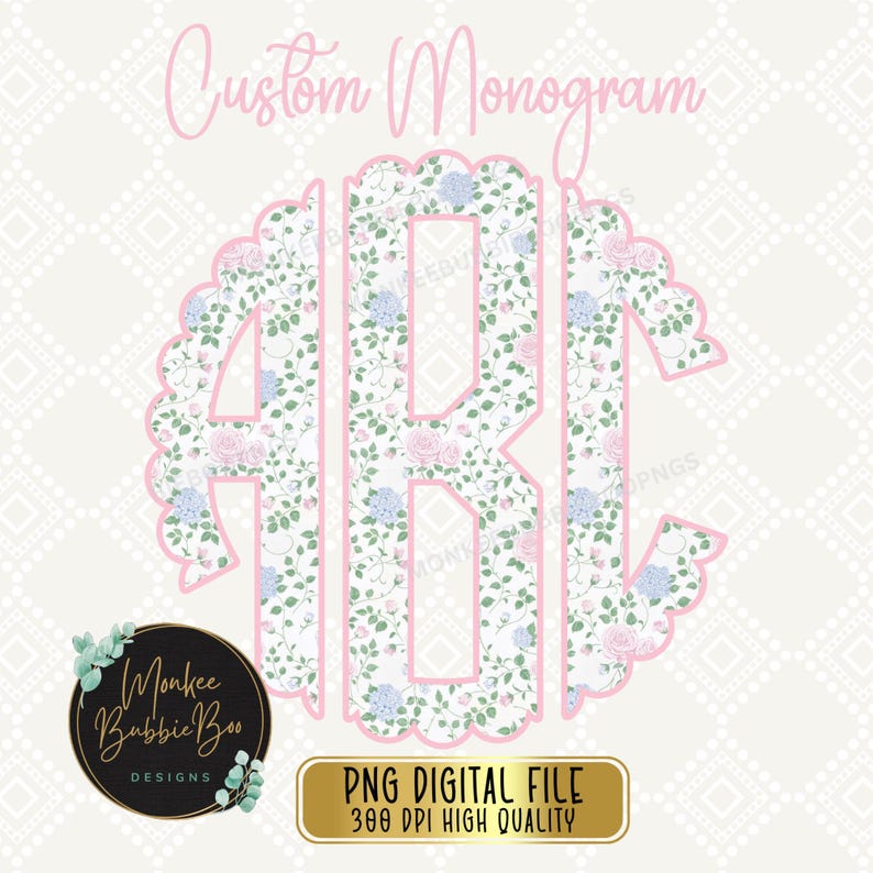 Preppy Grand Millennial Monogram, Custom Monogram, Monogram, Preppy ...