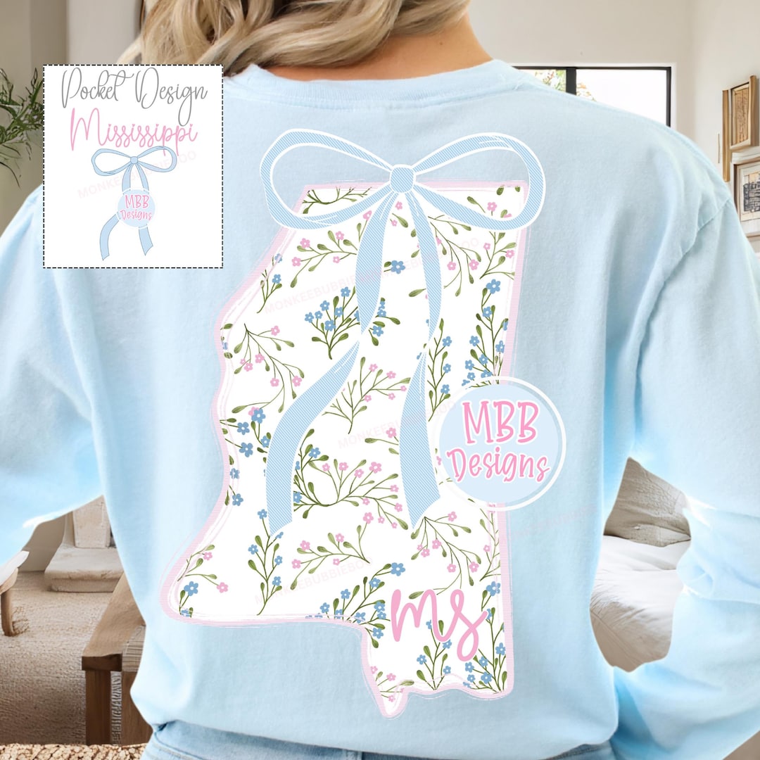 Preppy Mississippi PNG, Floral State Design, Mississippi, State Png ...
