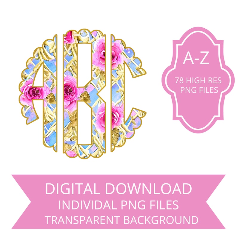Fancy Nancy Preppy Monogram Png, Monogram Alphabet Pack, Scallop ...