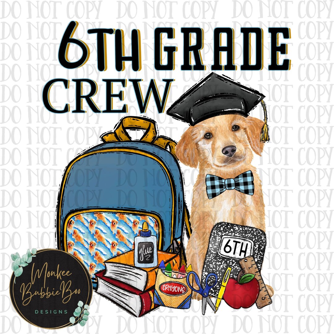 6th Grade PNG, School Sublimation Design, School Png, Back to School ...