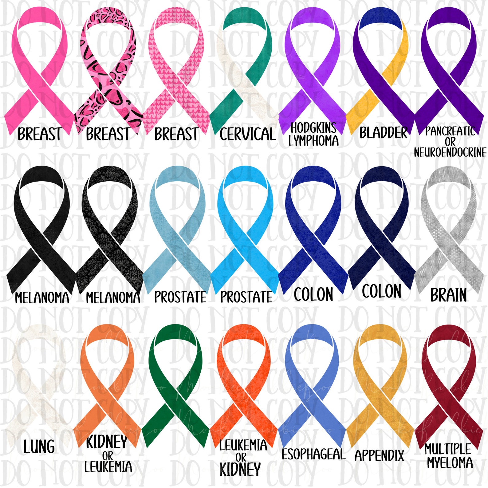 Awareness Ribbon Bundle PNG, Cancer Awareness Png, Cancer Awareness ...