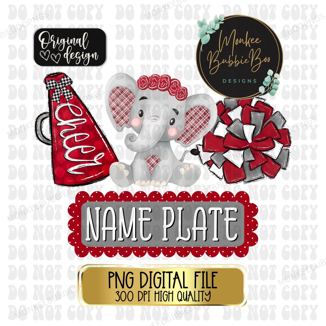 BLANK Cheer Name Plate PNG, High School Png, Cute Cheer PNG ...
