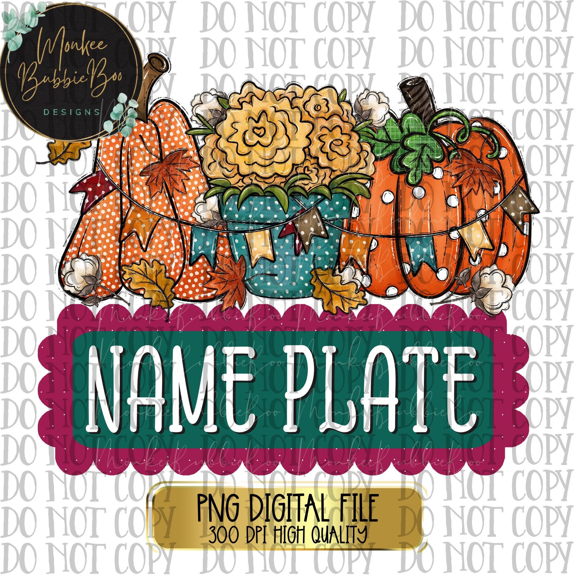 BLANK Fall Name Plate Png, Girl Sublimation, Fall Png, Pumpkin Png, Kid ...