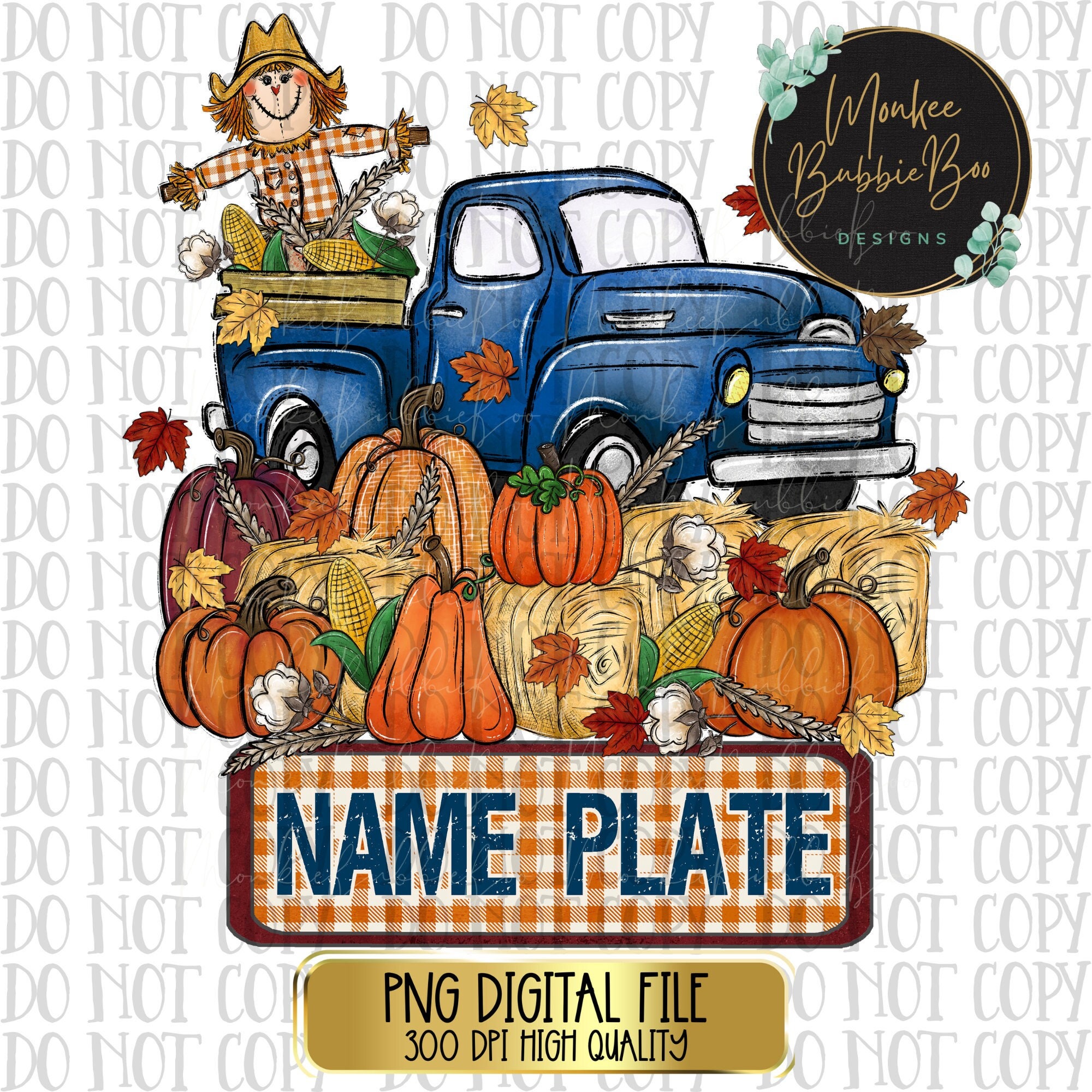 BLANK Fall Name Plate Png Boy Sublimation Fall Png - Etsy