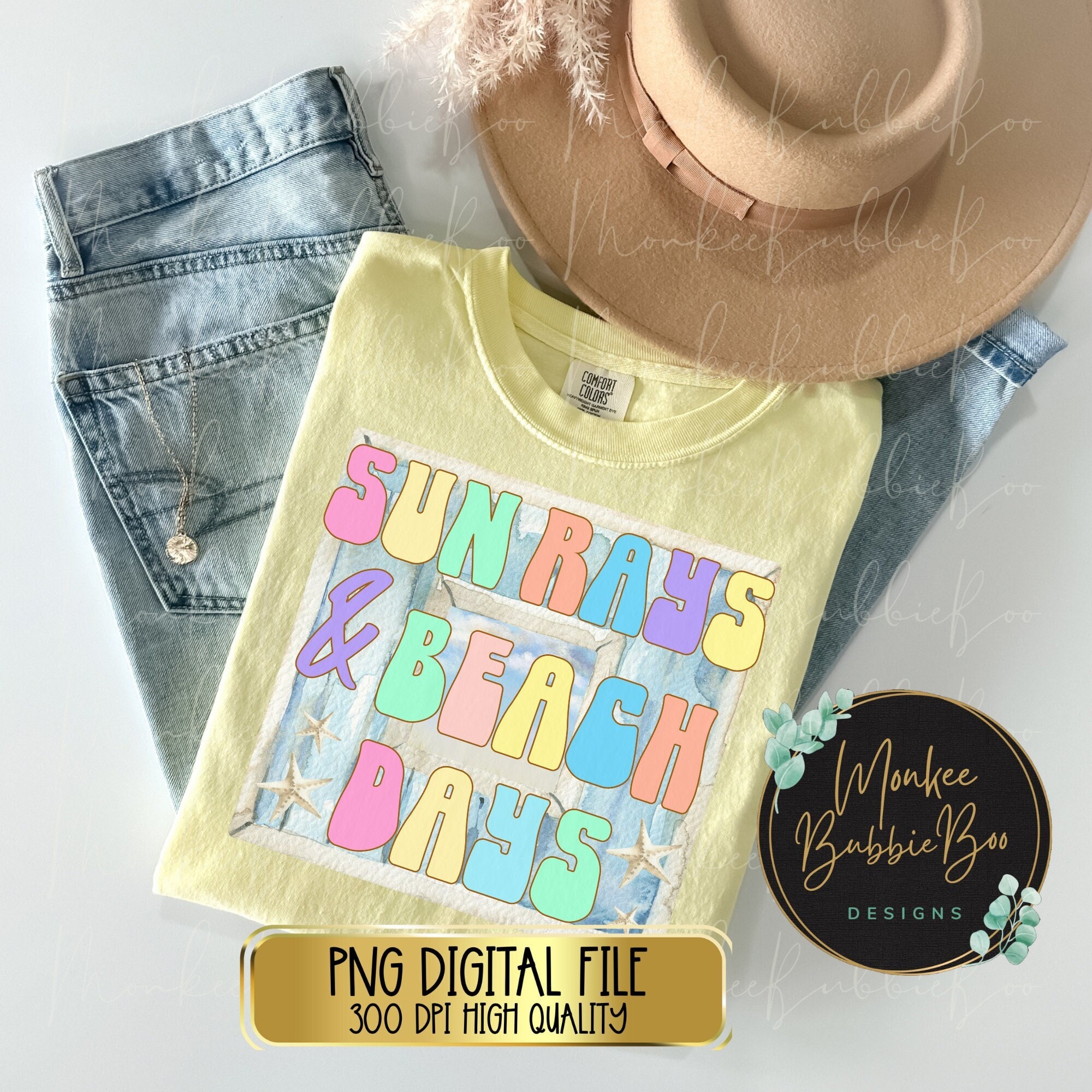 Sun Rays Beach Days PNG, Beach PNG, Summer, Retro Summer Png, Women's T ...