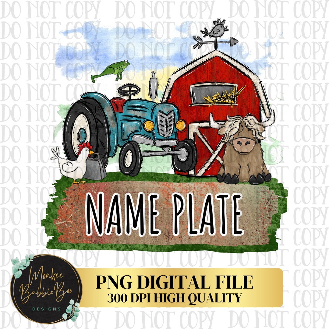 Farm Name Plate Png, Boy Sublimation, Tractor Png, Country, Little Boy ...