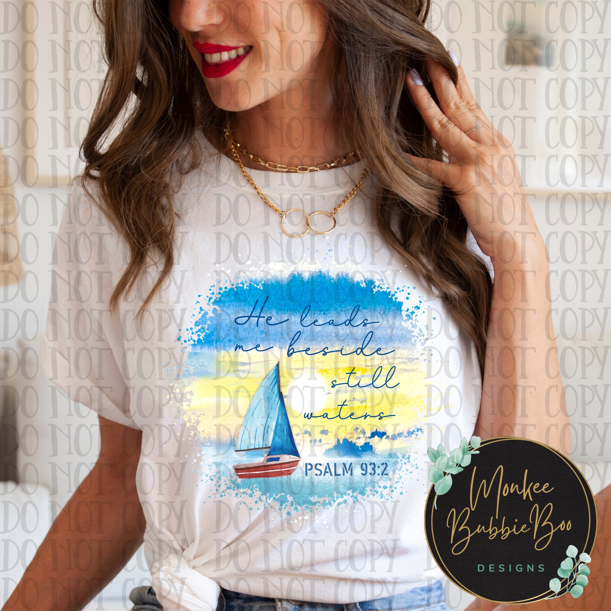 He Leads Me Beside Still Waters PNG, Bible Verse PNG, Sailing PNG ...