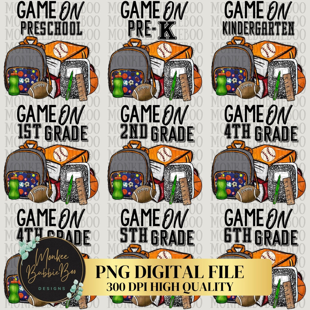 Game on School BUNDLE Pngs, School Sublimation Design, School Png, Back ...