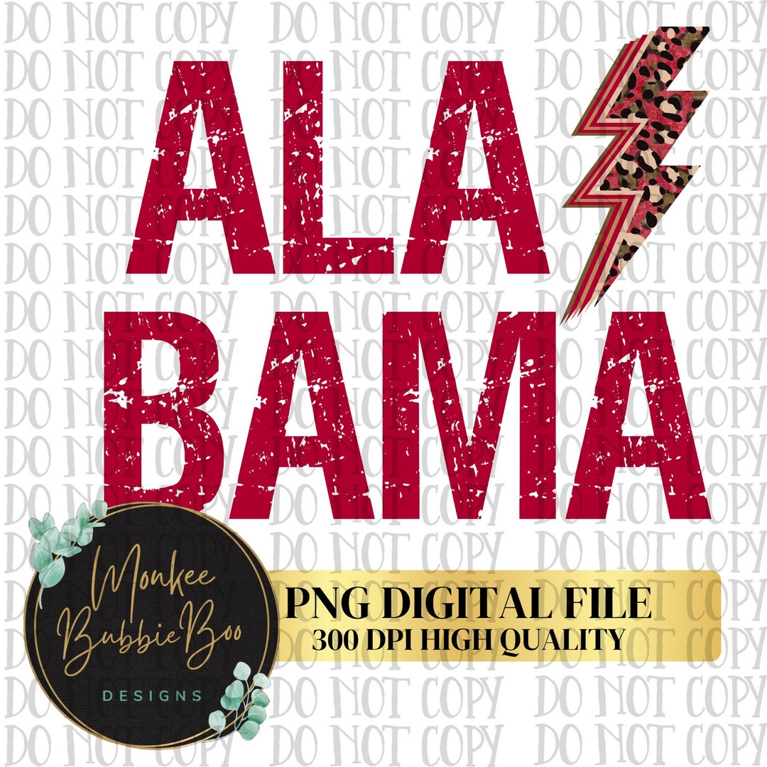 Alabama Lightening Bolt PNG, High School, Alabama PNG, Sublimation ...