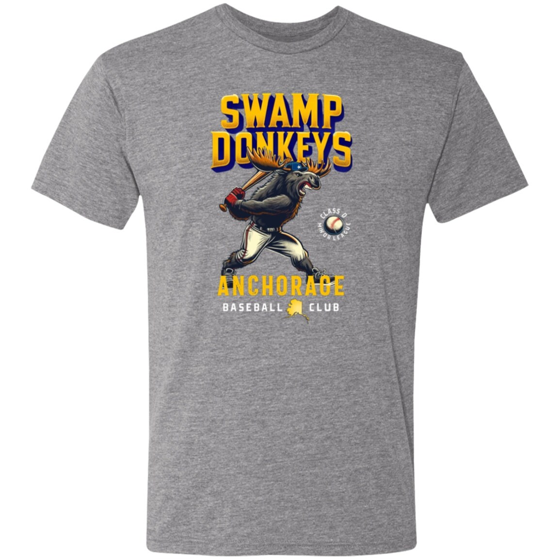 Anchorage Swamp Donkeys Retro Minor League Baseball Men's Triblend T ...