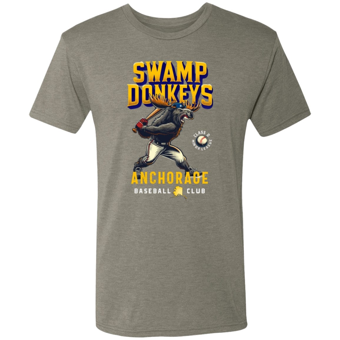 Anchorage Swamp Donkeys Retro Minor League Baseball Men's Triblend T ...