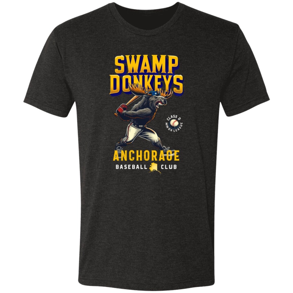 Anchorage Swamp Donkeys Retro Minor League Baseball Men's Triblend T ...